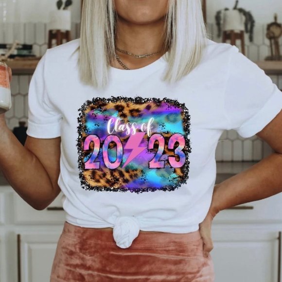 Tops | Class Of 223 Shirt Graduation Tshirt Cheetah Print 2023 Tshirt ...